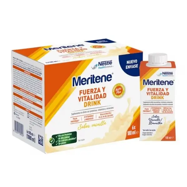 NESTLÉ MERITENE FUERZA Y VITALIDAD DRINK SABOR VAINILLA 12 UDS ...